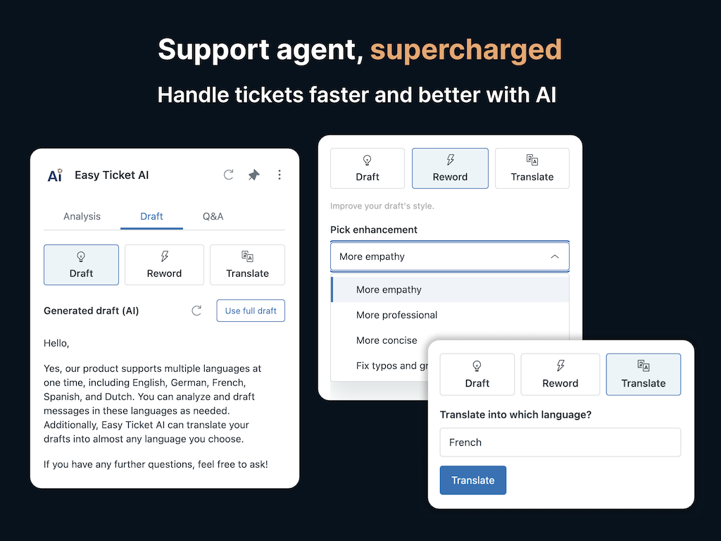 Easy Ticket AI App Integration with Zendesk Support